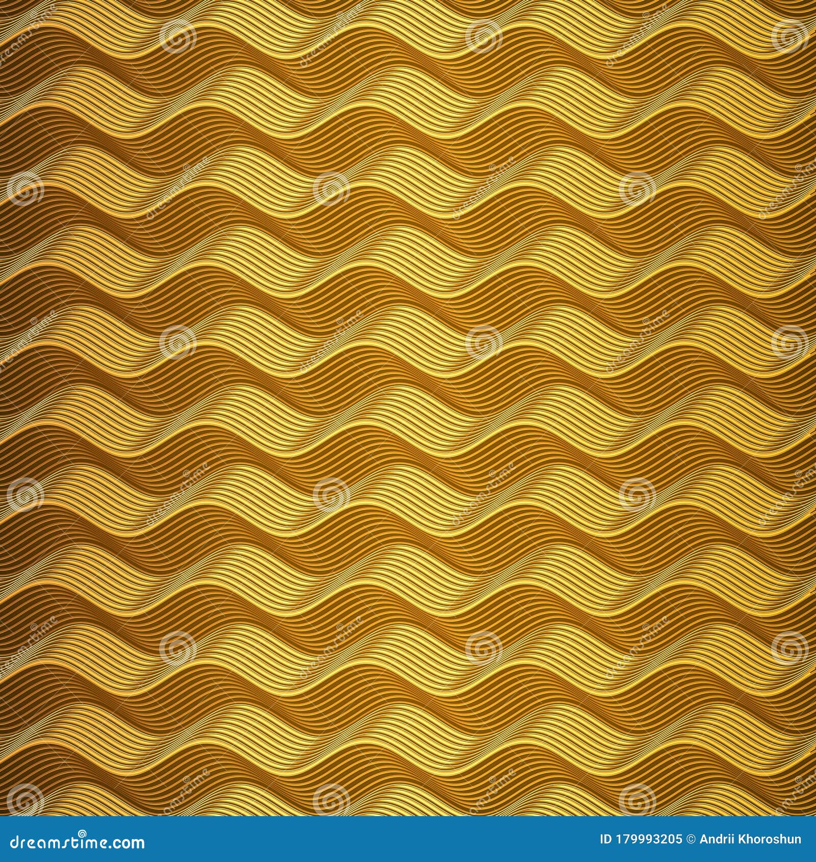 Abstract Pattern with Wave Bend Gold Lines. 3d Render Luxury Digital ...
