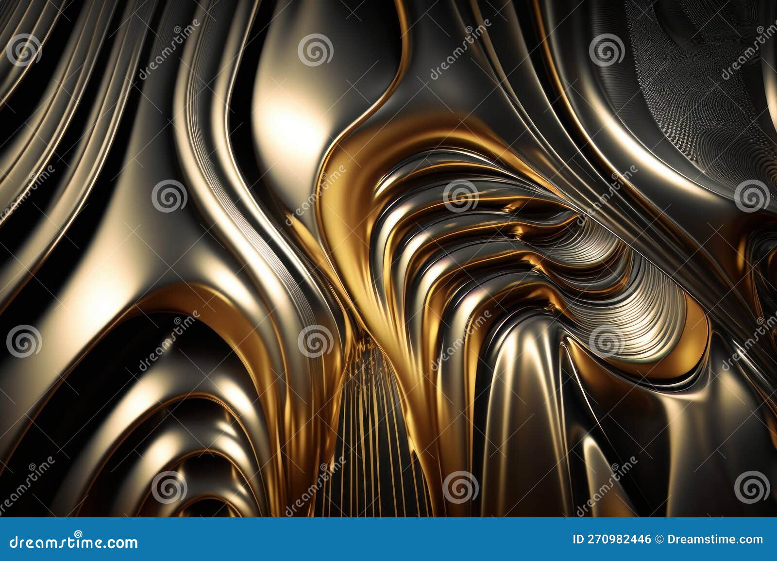 Abstract Pattern Waves of Liquid Metal: a Futuristic Representation of ...