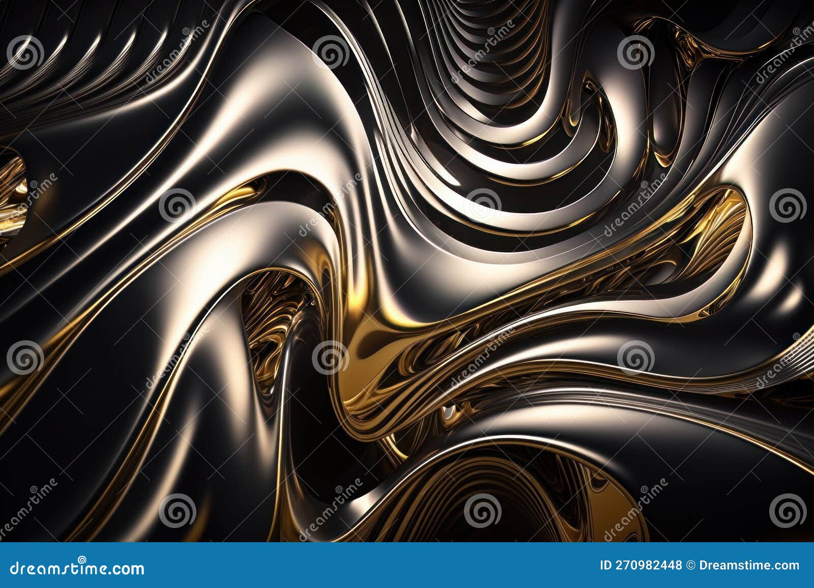 Abstract Pattern Waves of Liquid Metal: a Futuristic Representation of ...