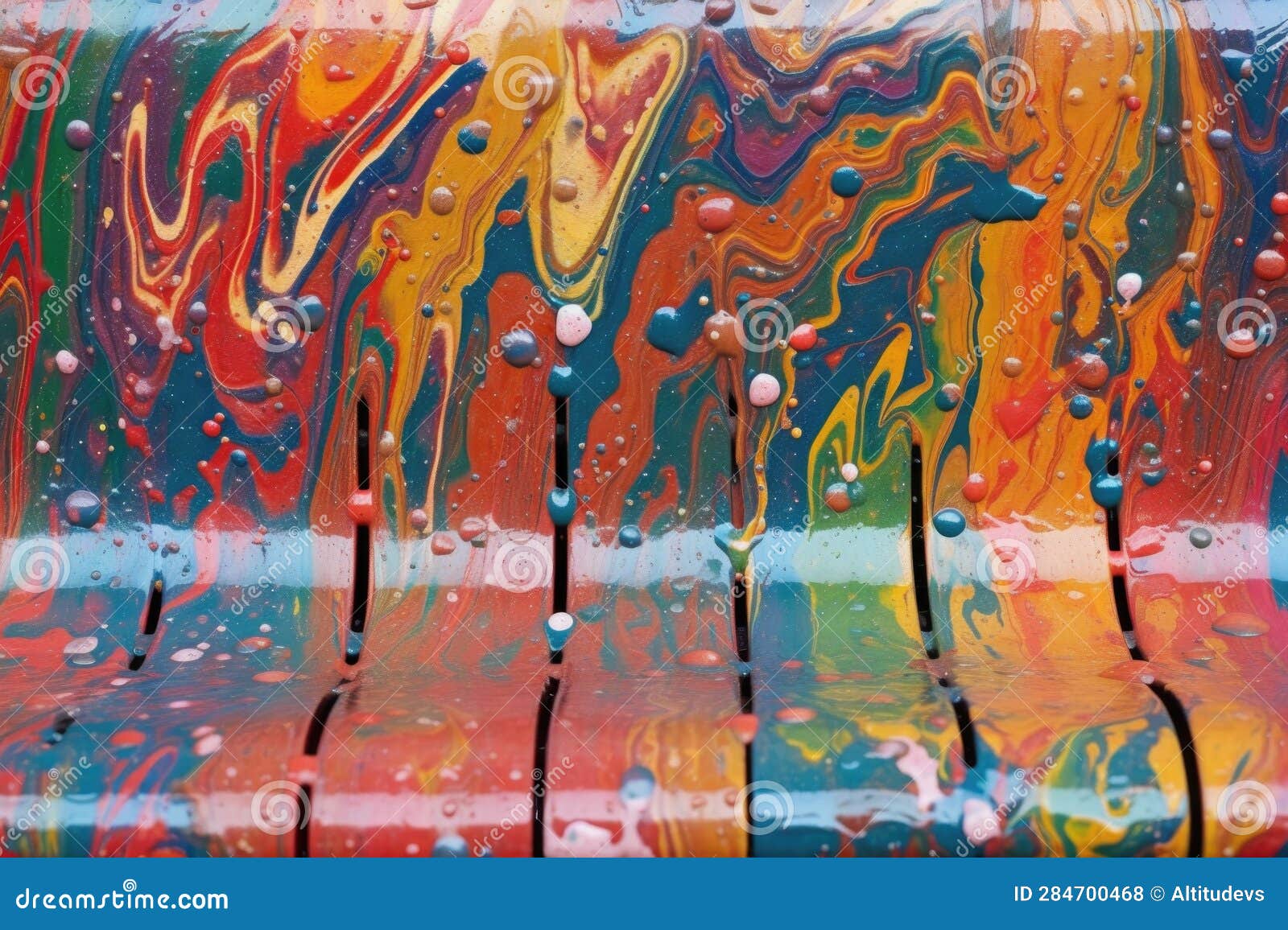 Abstract Pattern of Wet Paint on Metal Park Bench Stock Illustration ...