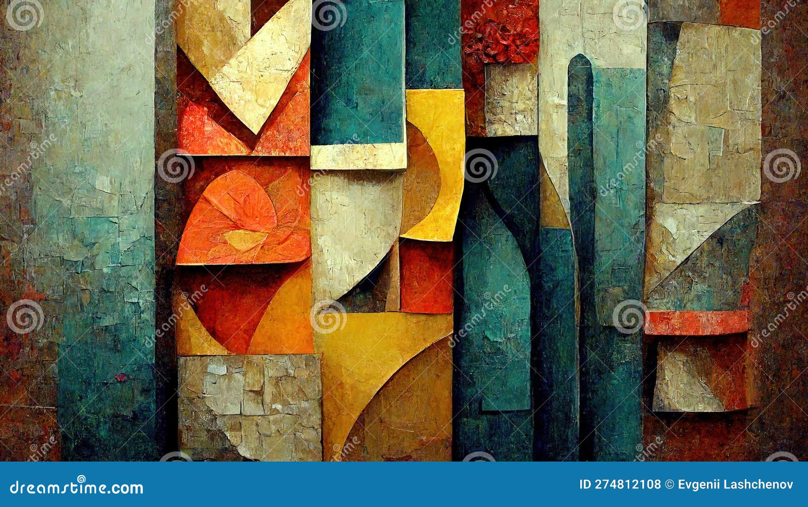 Geometric Pattern in Subdued Colors. Abstract Patterned Picture with ...