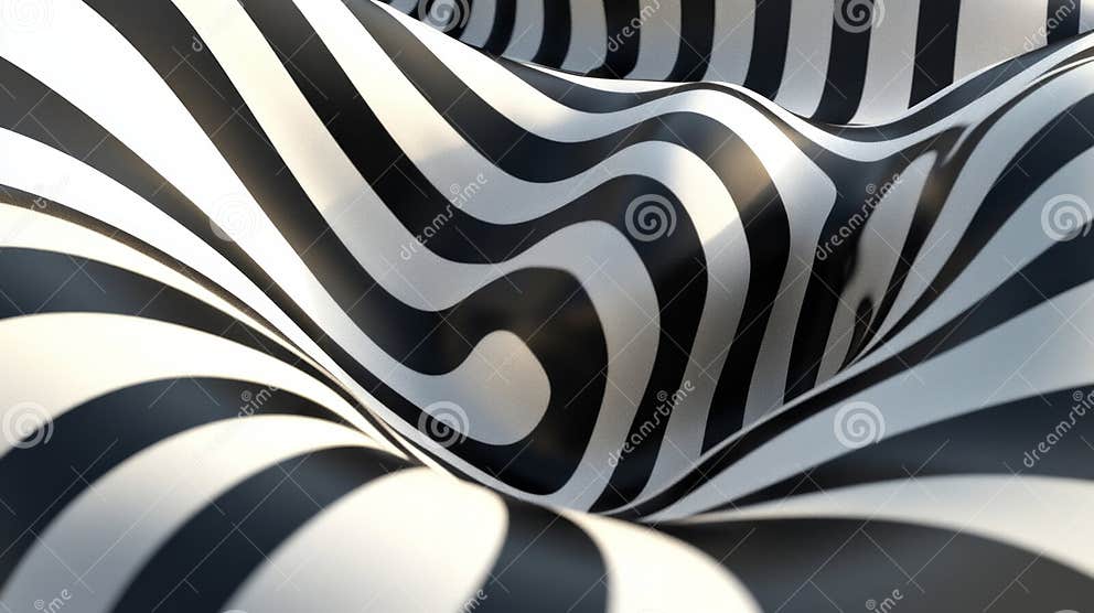 Abstract Patterns of Black and White Stripes on Curved Surfaces ...