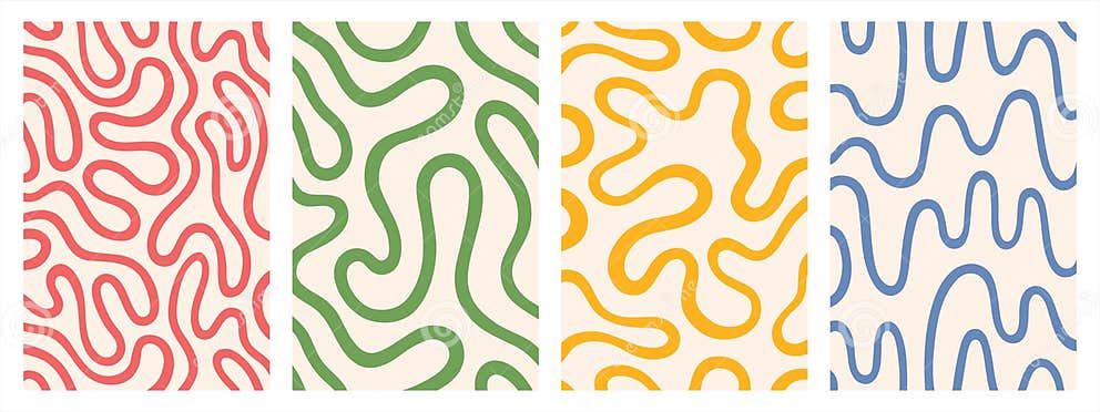 Flowing Lines, Fluid, Curved, Wiggling Twisted Wavy Stripes Rectangle ...