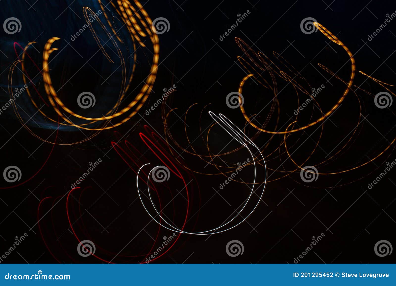 Long Camera Exposures of Artificial Light Sources at Night Stock ...