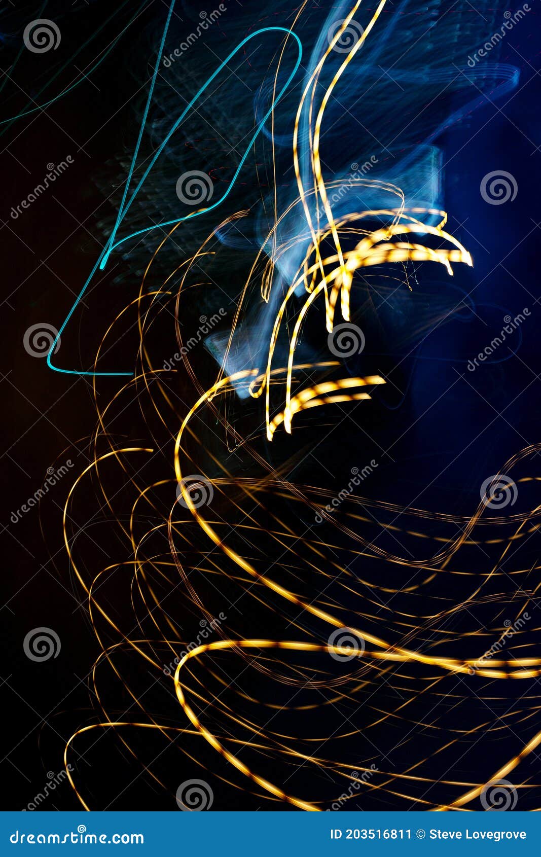 Long Camera Exposures of Artificial Light Sources at Night Stock Image ...