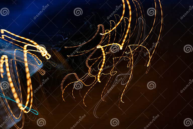 Long Camera Exposures of Artificial Light Sources at Night Stock Photo ...