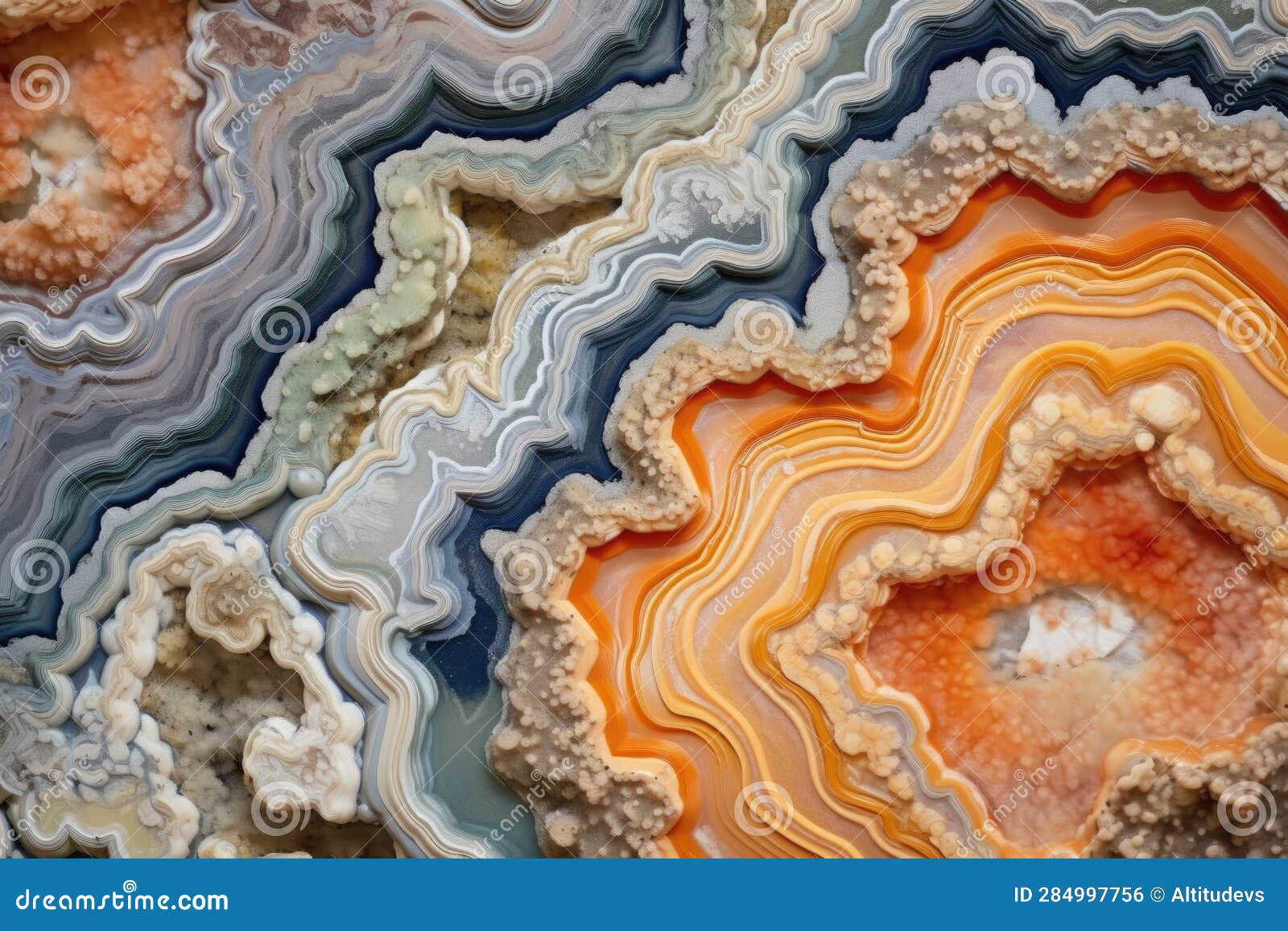 Abstract Patterns Created by Minerals in Hot Springs Stock Illustration ...