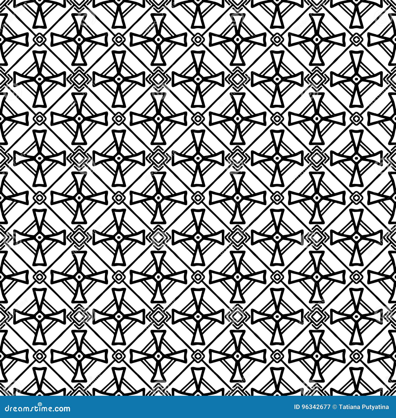 Abstract patterns Cross stock illustration. Illustration of monochrome ...
