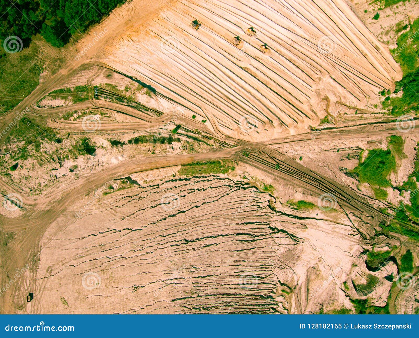 Abstract Patterns of the Earth Around the Opencast Mine Stock Image ...