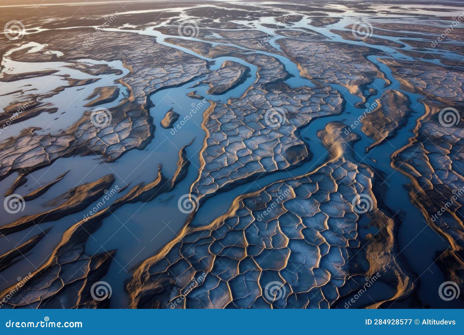 Abstract Patterns Formed by Sediment in Delta Water Stock Illustration ...