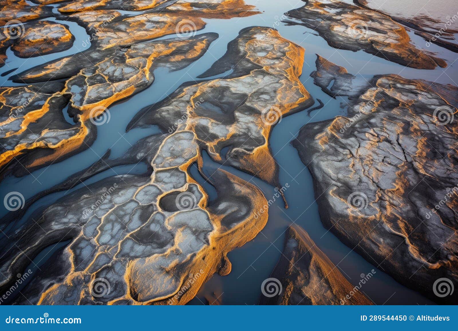 Abstract Patterns Formed by Sediment in Delta Water Stock Photo - Image ...