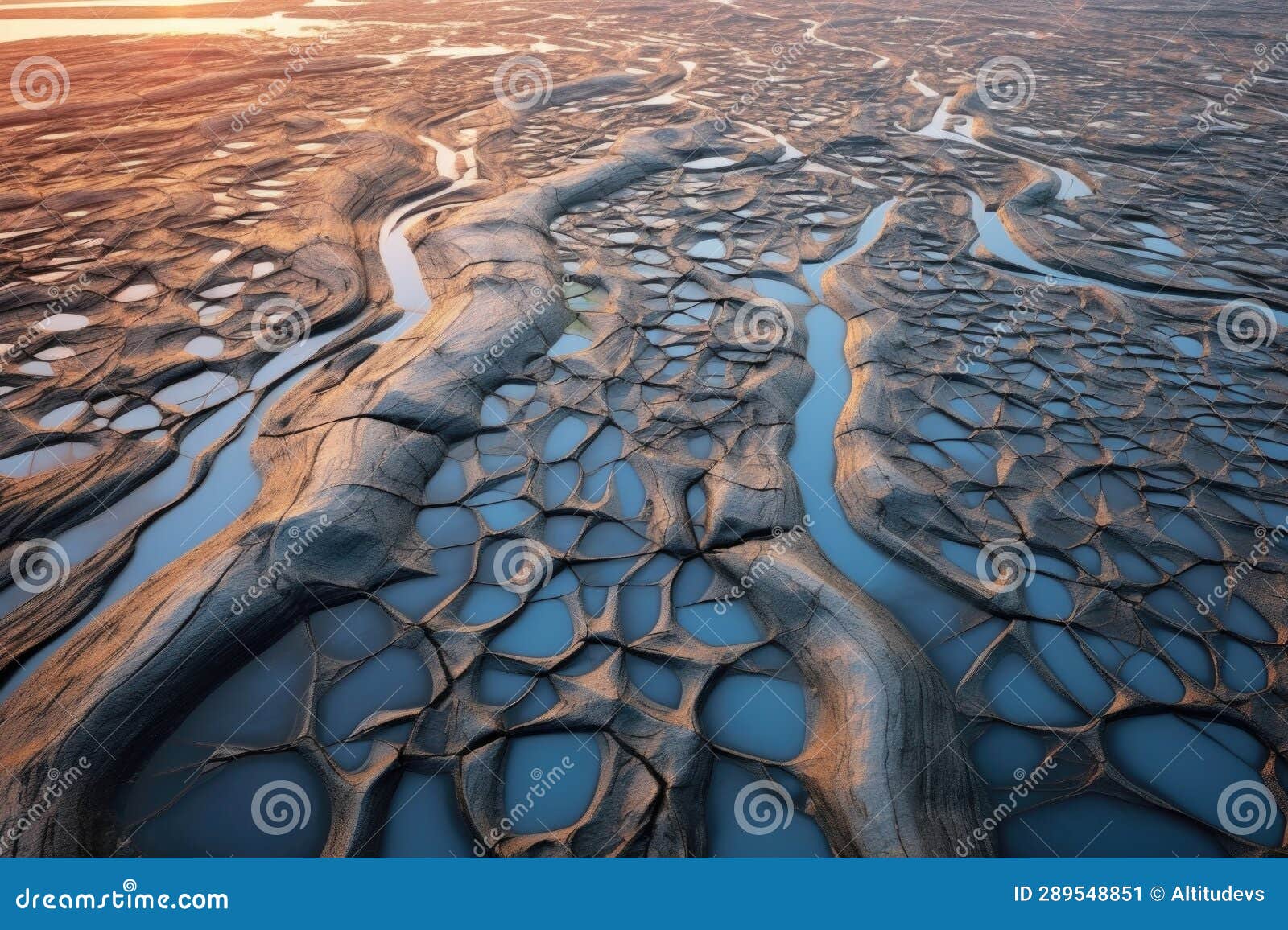 Abstract Patterns Formed by Sediment in Delta Water Stock Illustration ...