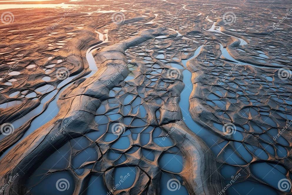 Abstract Patterns Formed by Sediment in Delta Water Stock Image - Image ...