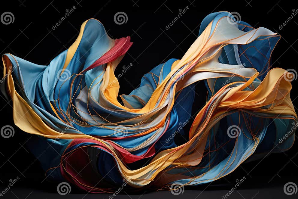 Abstract Patterns Formed by Twisted Aerial Silks Stock Illustration ...