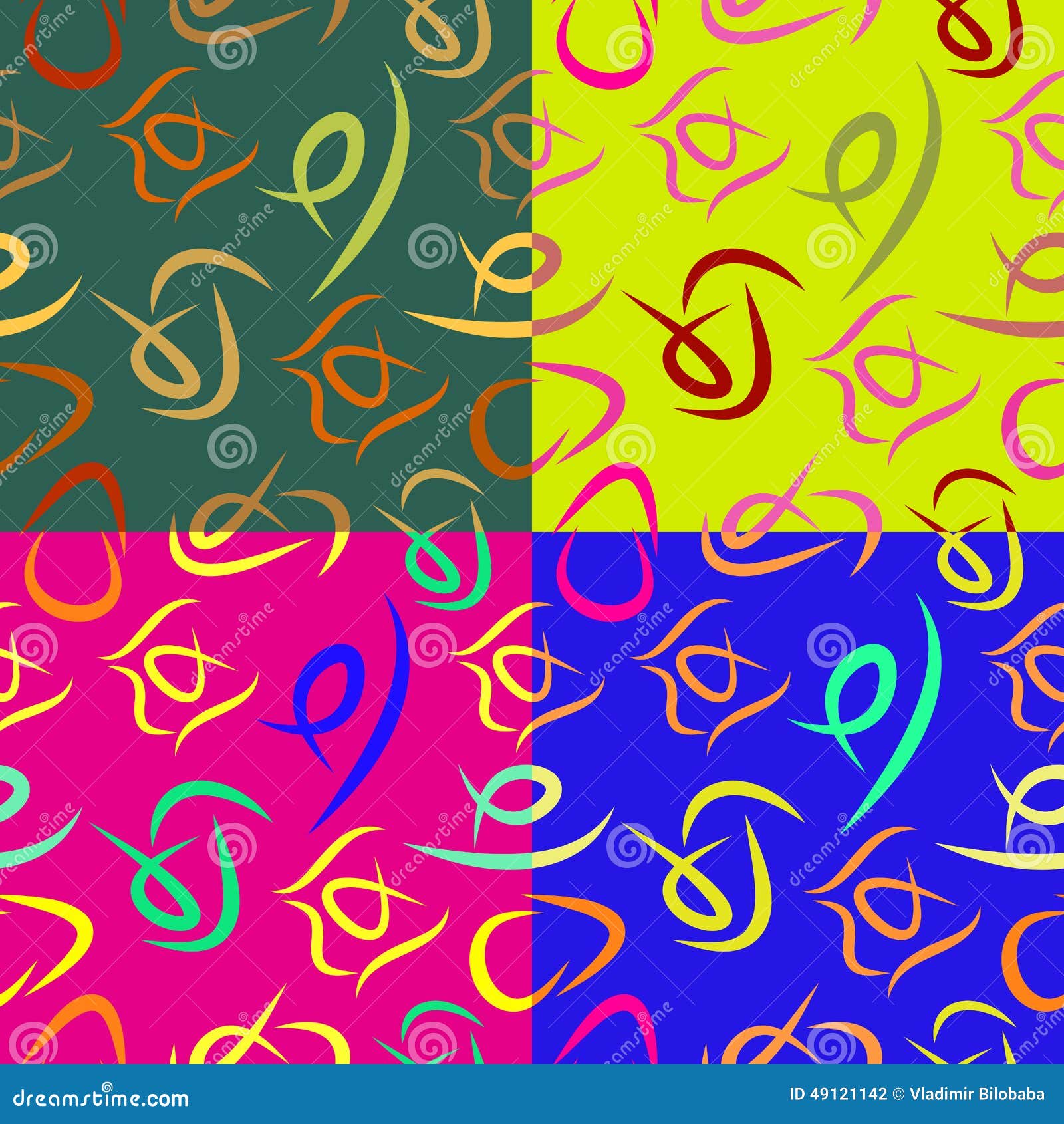 Abstract Patterns with Graphic Symbols Stock Vector - Illustration of ...