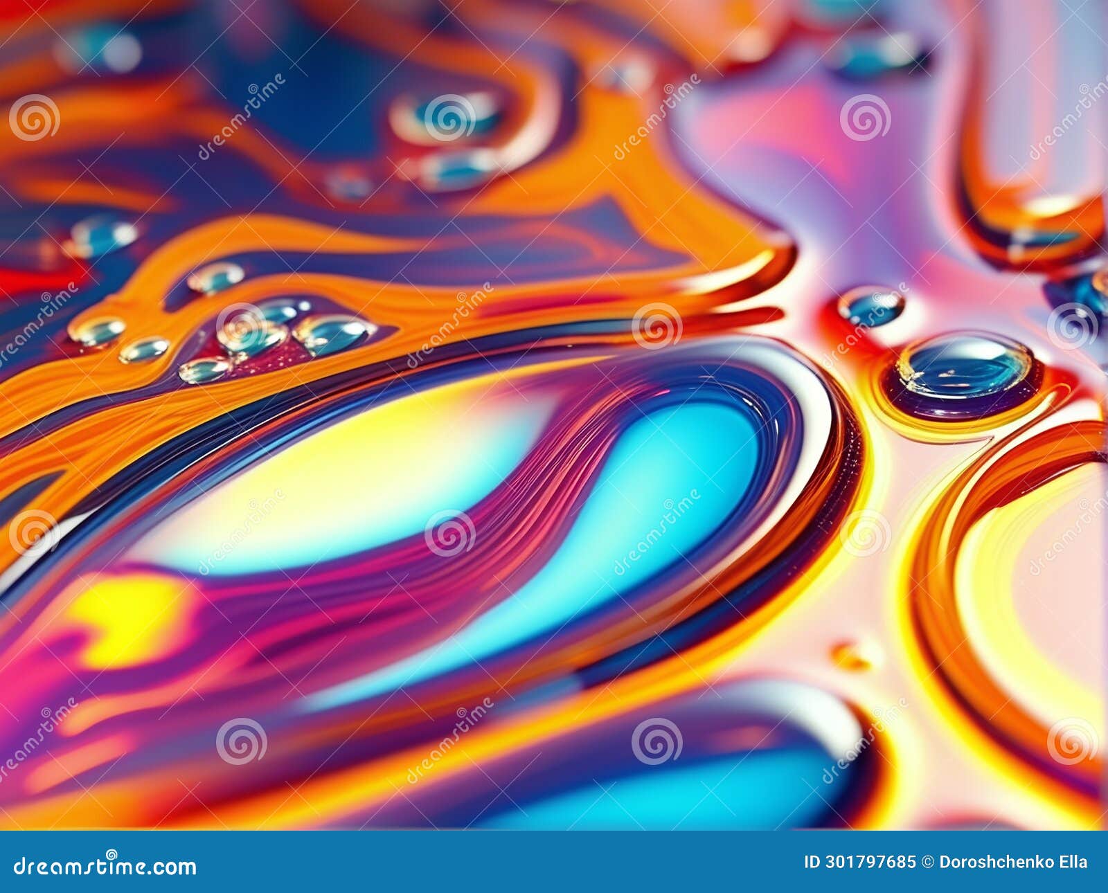 Abstract Patterns of Liquid Epoxy Resin. Colorful Shapes of Flowing ...