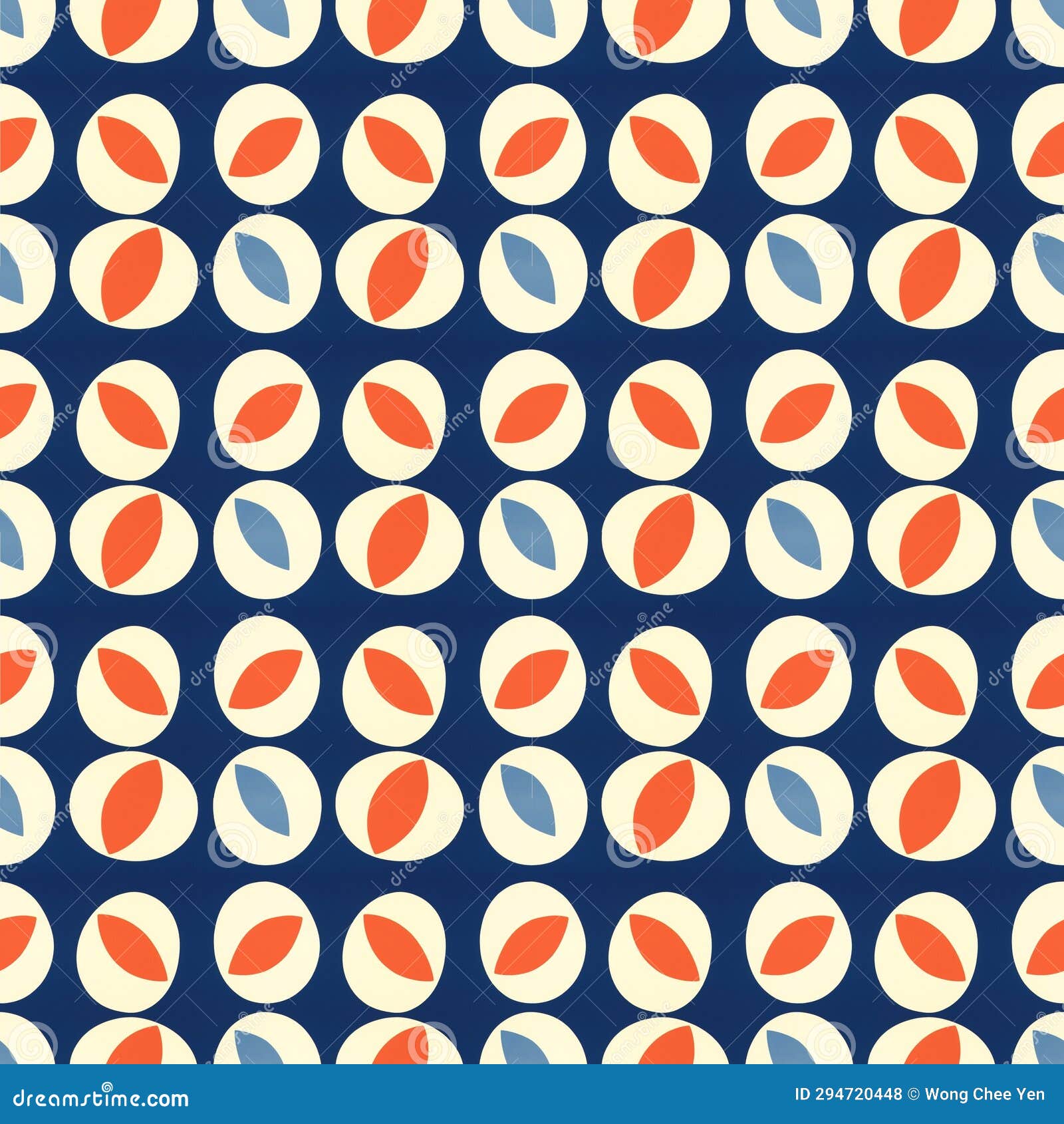 Abstract Patterns Orange Blue Design Seamless Symmetrical Wallpaper ...