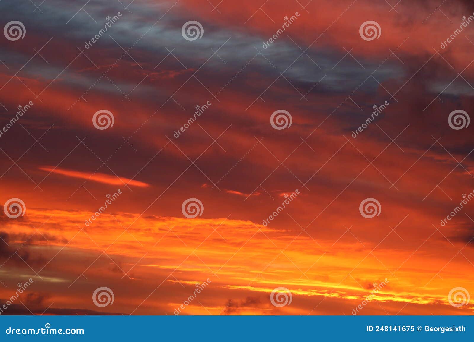 Lines Colored Clouds, Yellow, Orange, Red Sunset Stock Image - Image of ...