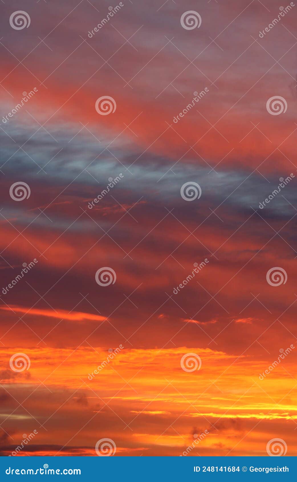 Lines Colored Clouds, Yellow, Orange, Red Sunset Stock Photo - Image of ...
