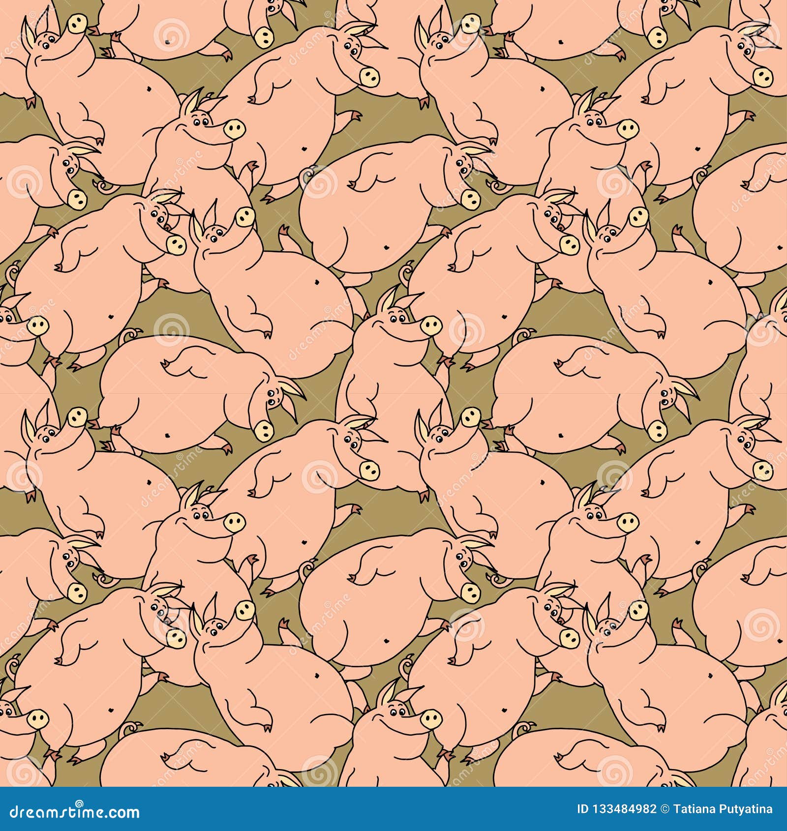 Abstract Patterns Pig Doodle Sketch Stock Illustration - Illustration ...