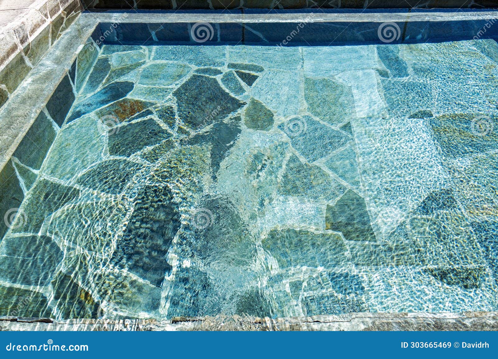 Abstract Patterns in a Pool with Natural Stone Tiles Stock Image ...
