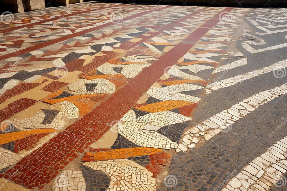 Abstract Patterns in Roman Mosaic Pavements Stock Illustration ...