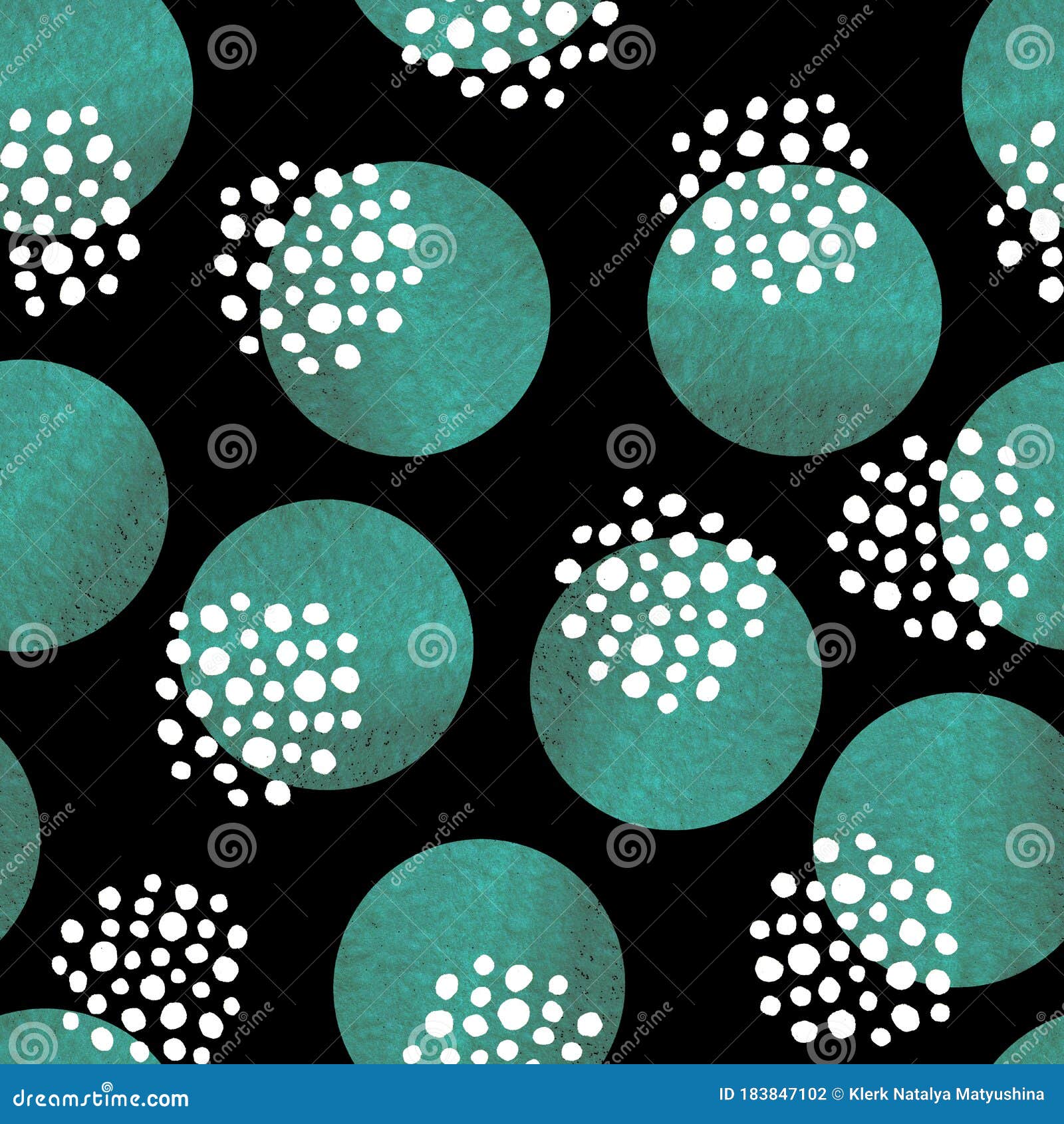 Abstract Patterns, Round Elements and Dots. Seamless Pattern with Hand ...