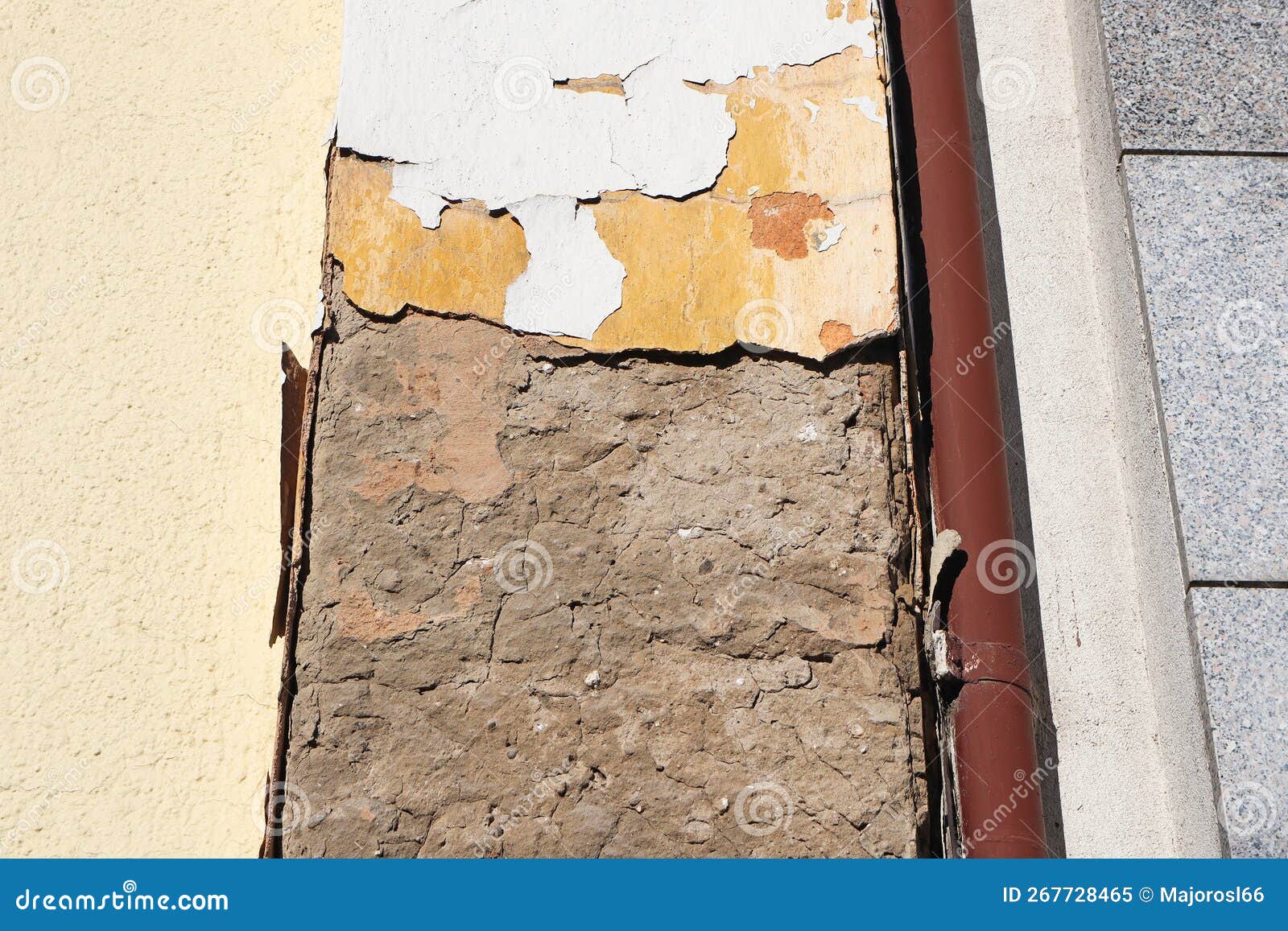 Abstract Patterns of a Ruined Wall of a House Stock Image - Image of ...