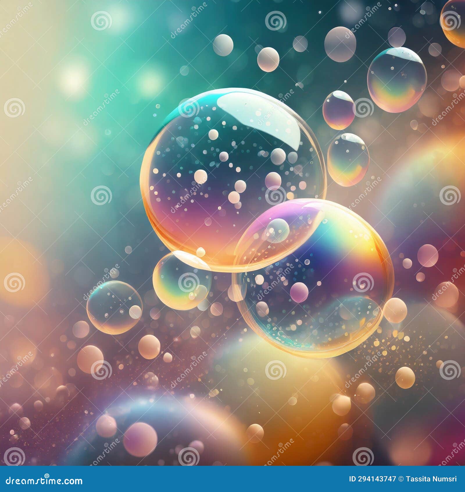 Abstract Pc Desktop Wallpaper Background with Flying Bubbles on a ...