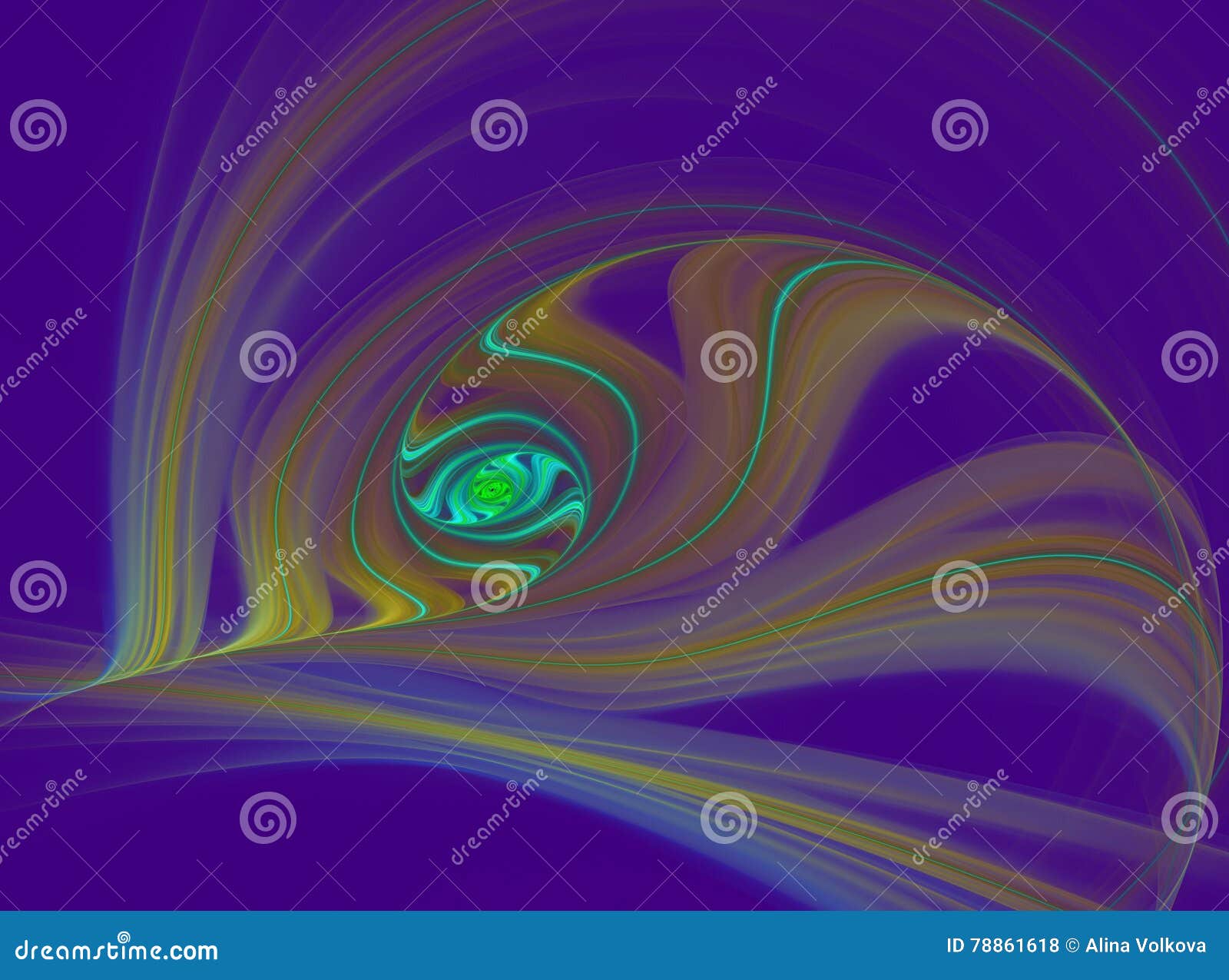 Abstract Peacock Feather Fractal Computer Generated Image Stock ...
