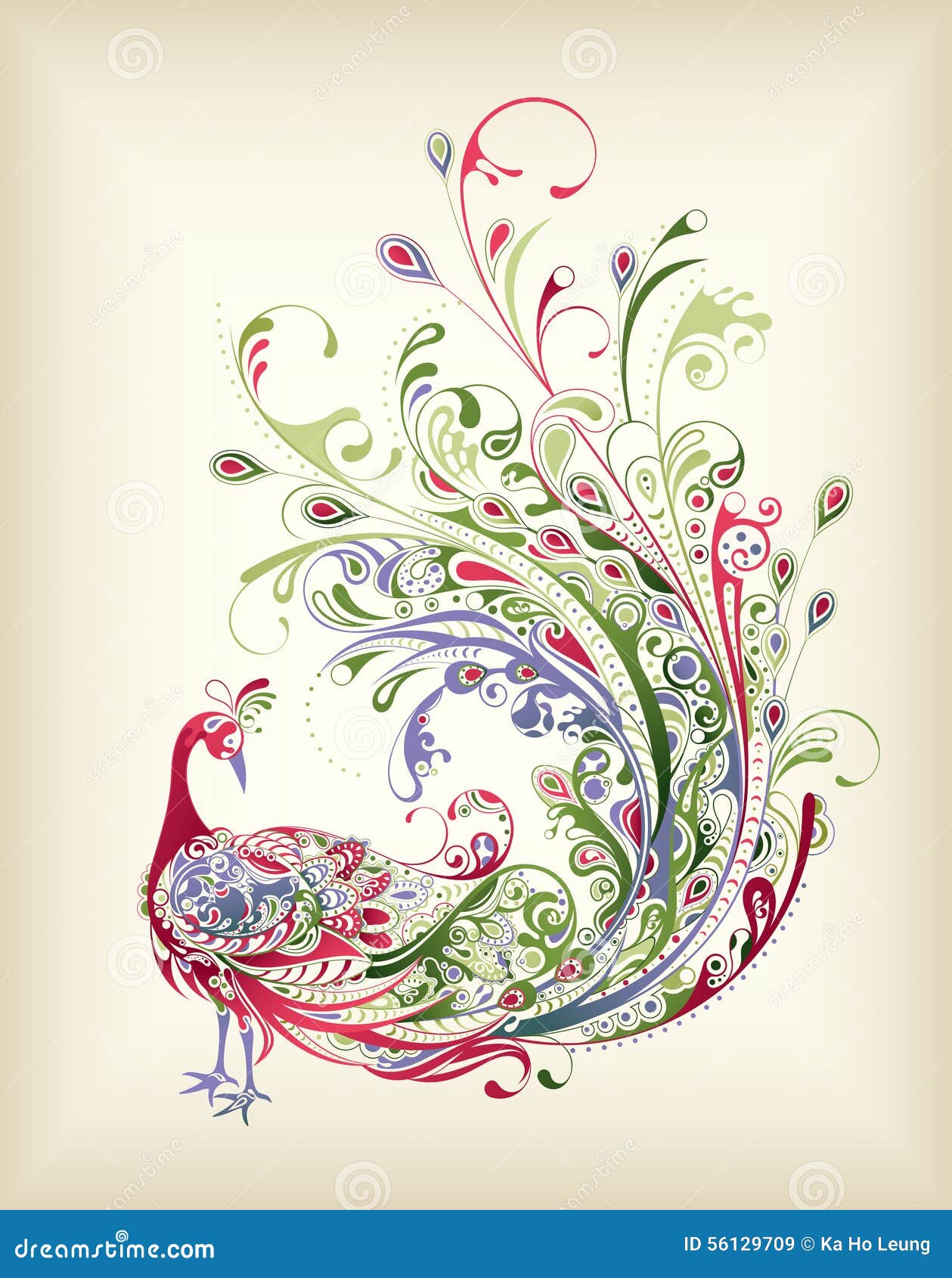 Abstract Peacock stock illustration. Illustration of design - 56129709