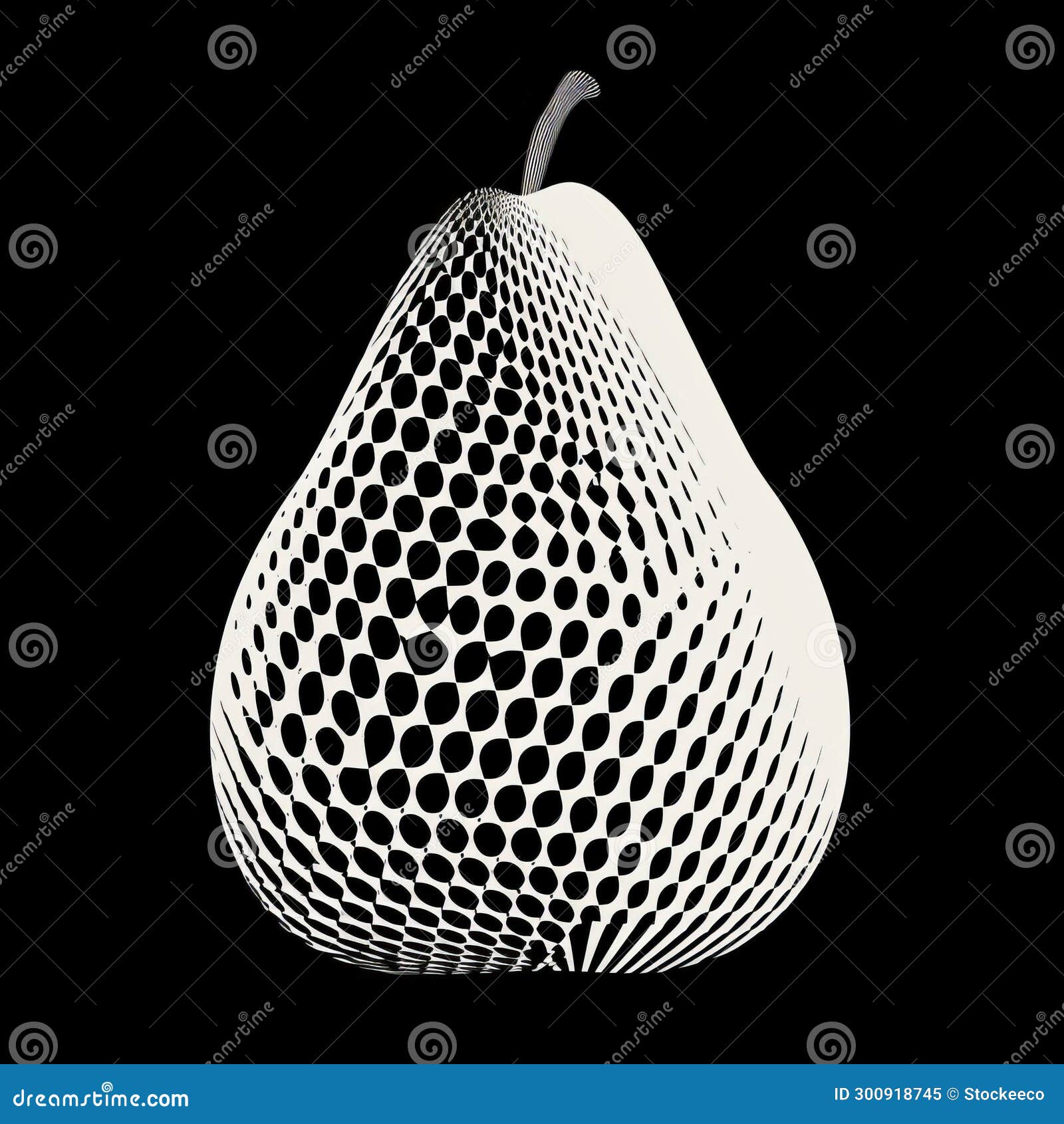 Geometric Pear: a Stunning 3d Illustration on a Black Background Stock ...