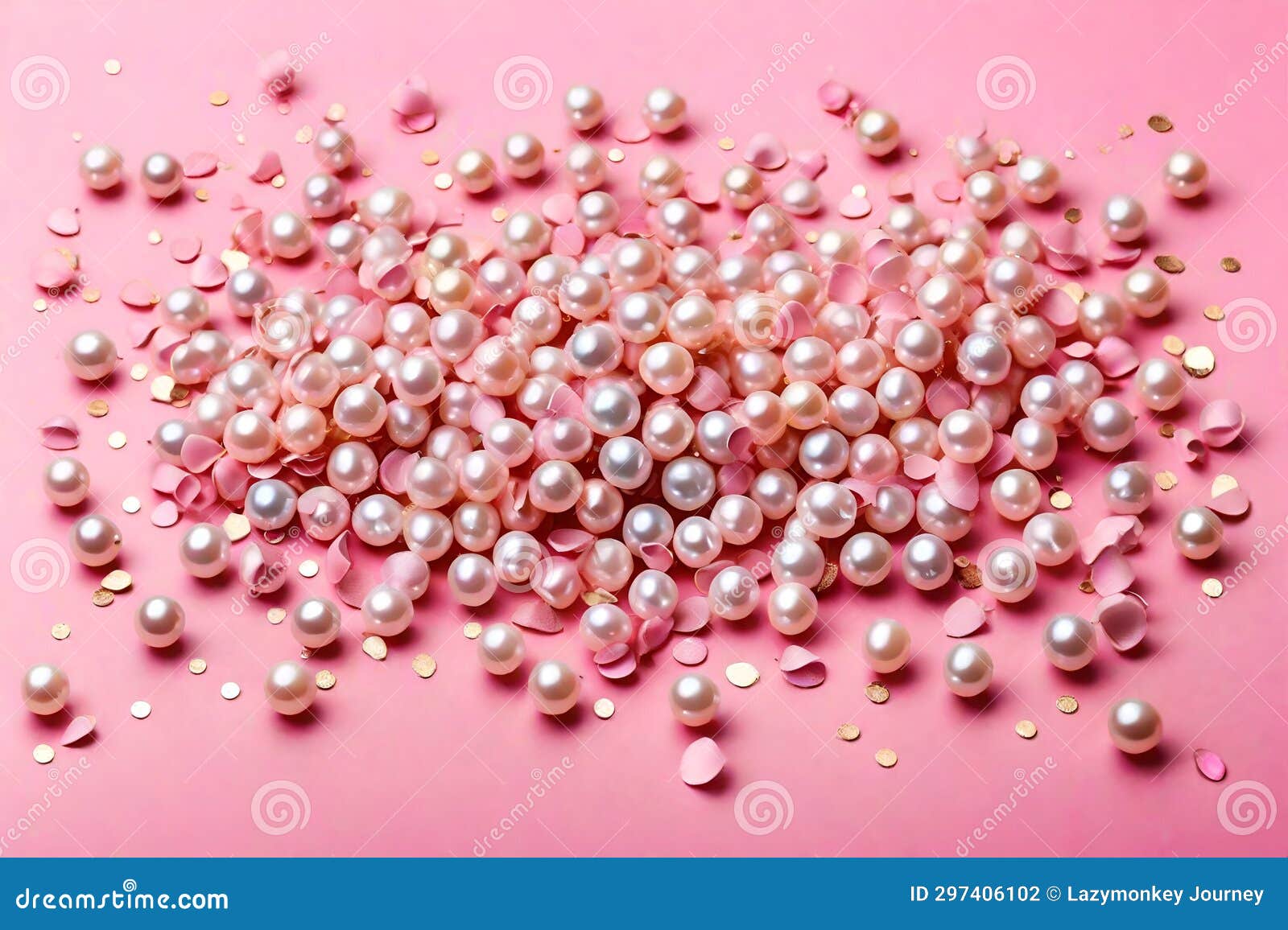 Abstract Pearl Confetti on Pink Background Stock Illustration ...