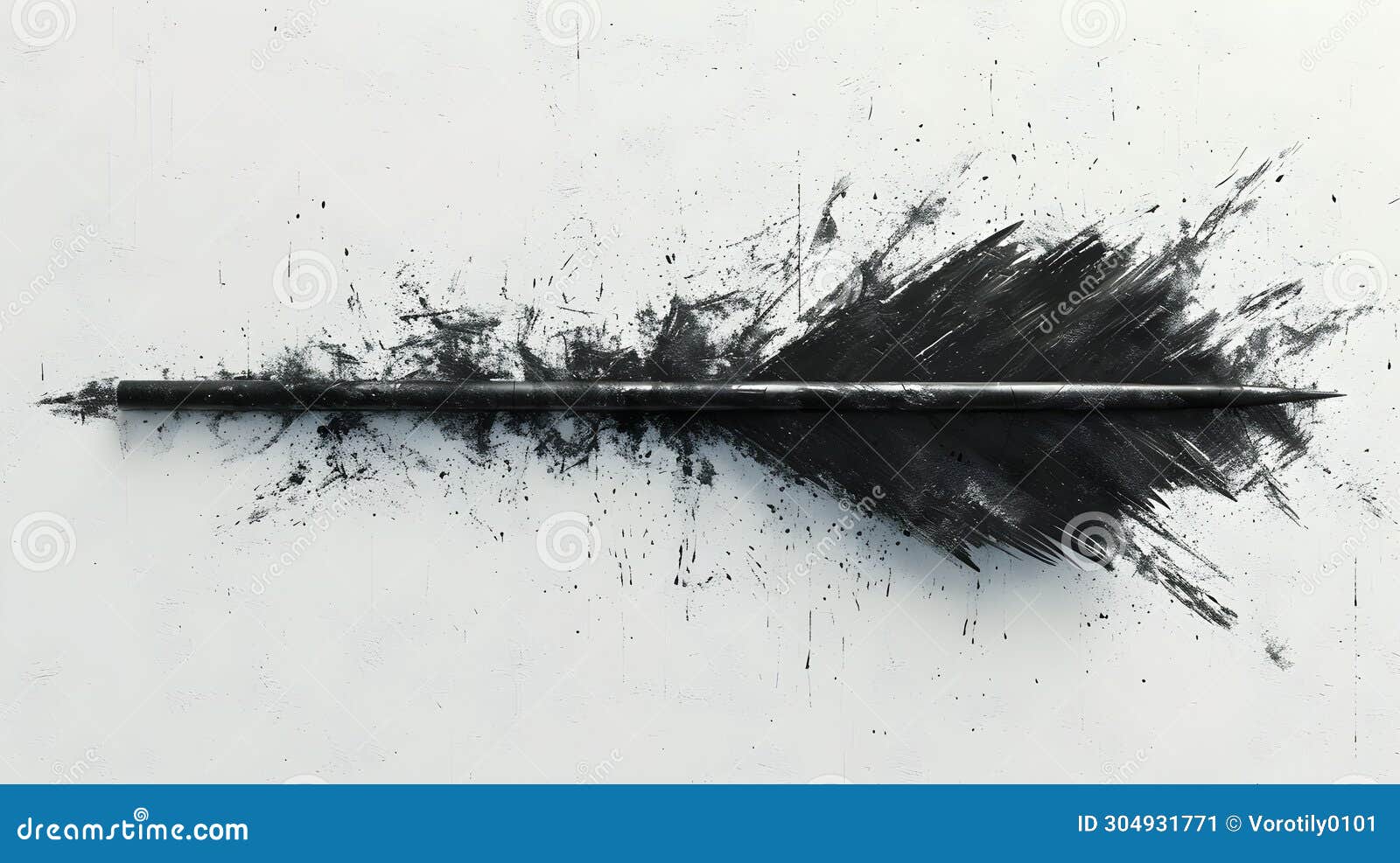 Abstract Pencil Drawing of an Arrow on a White Background. Abstract ...