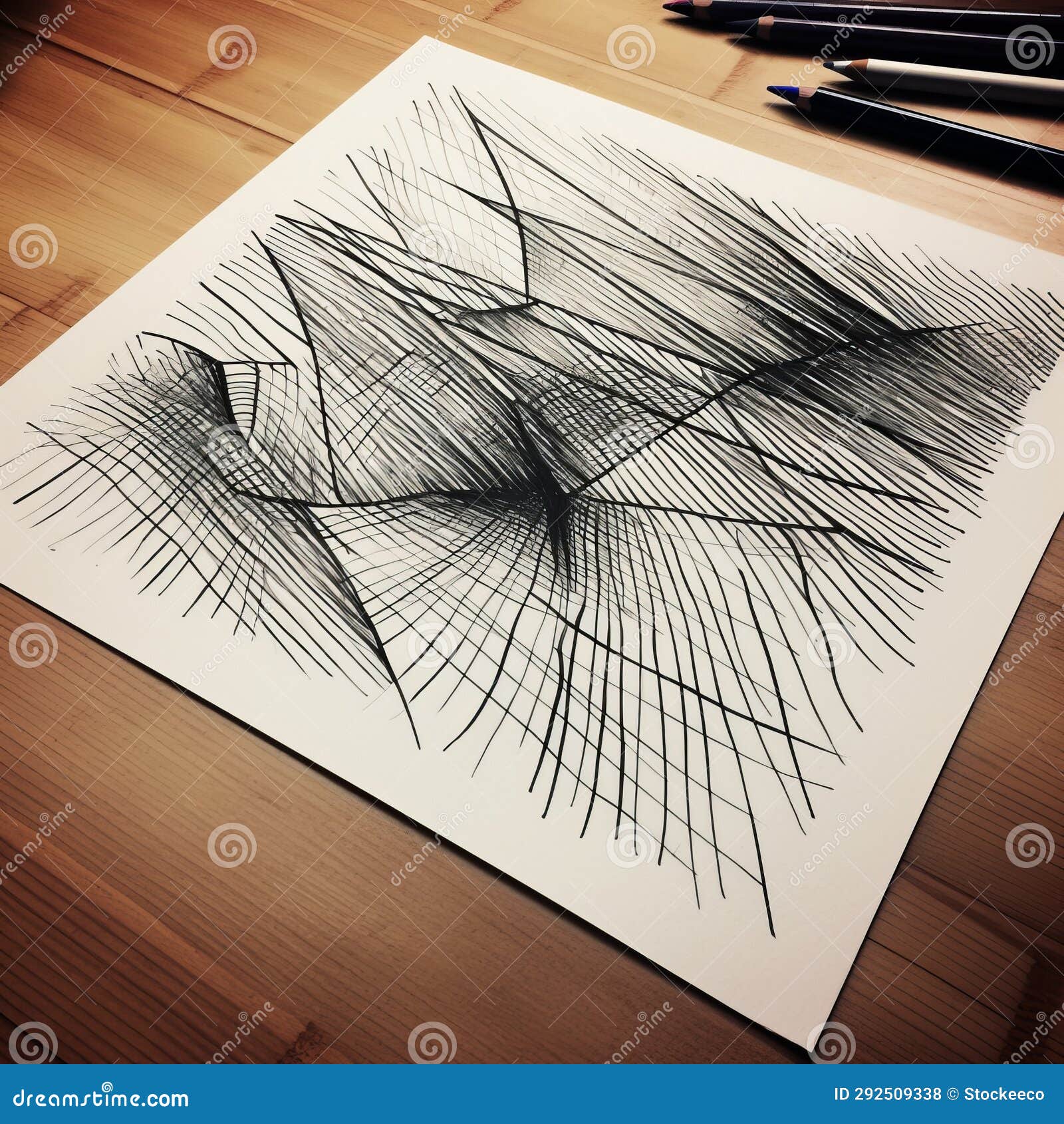 Abstract Pencil Drawing with Mind-bending Patterns and Harsh Angles ...