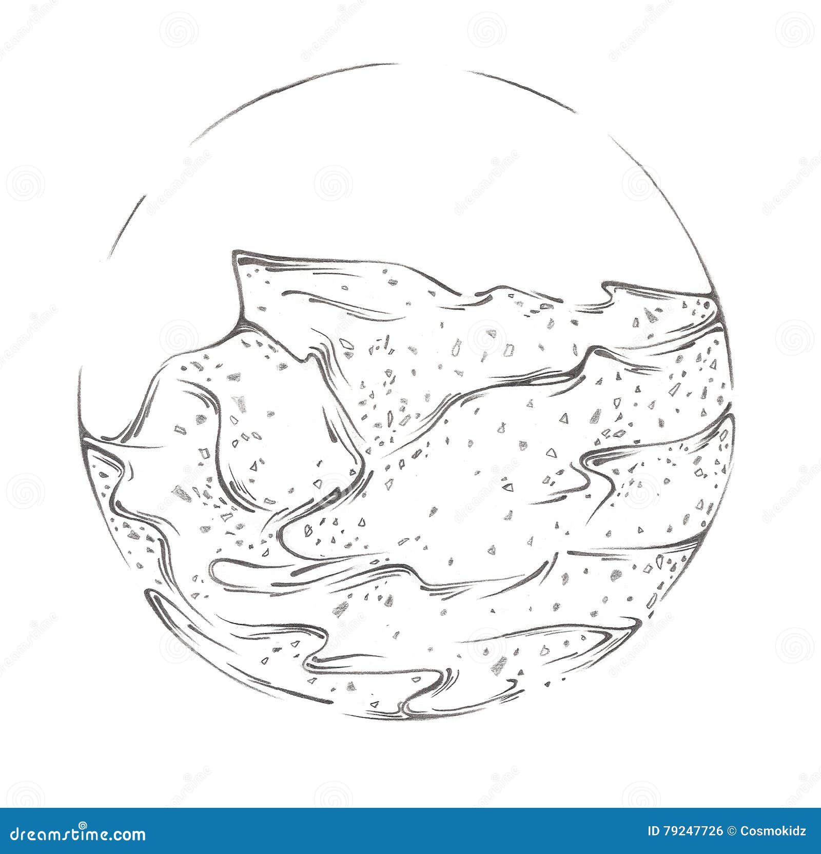 Abstract Pencil Drawn Powder. View from Above Stock Illustration ...