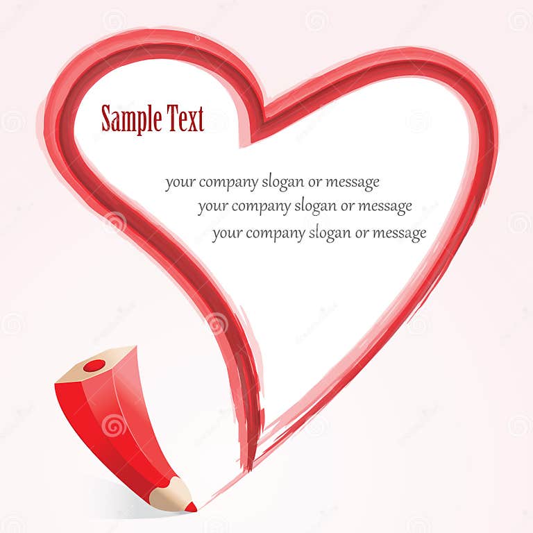 Abstract pencil heart stock vector. Illustration of card - 22927654