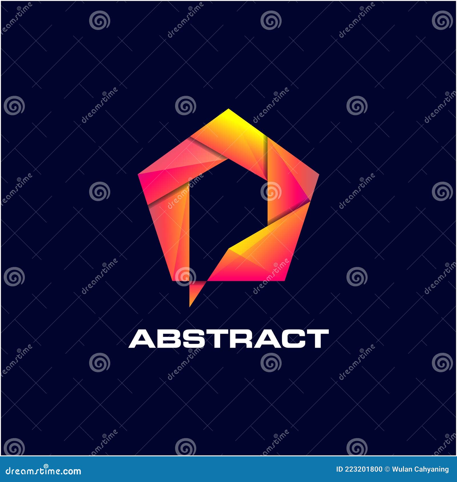 Abstract Pentagon Awesome Gradient Logo Stock Vector - Illustration of ...