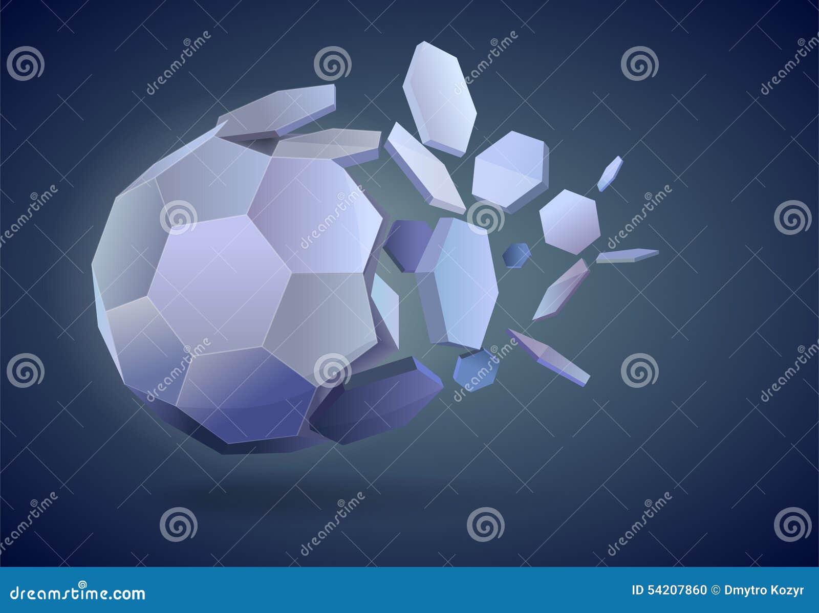 Abstract pentagon sphere stock illustration. Illustration of explosion ...