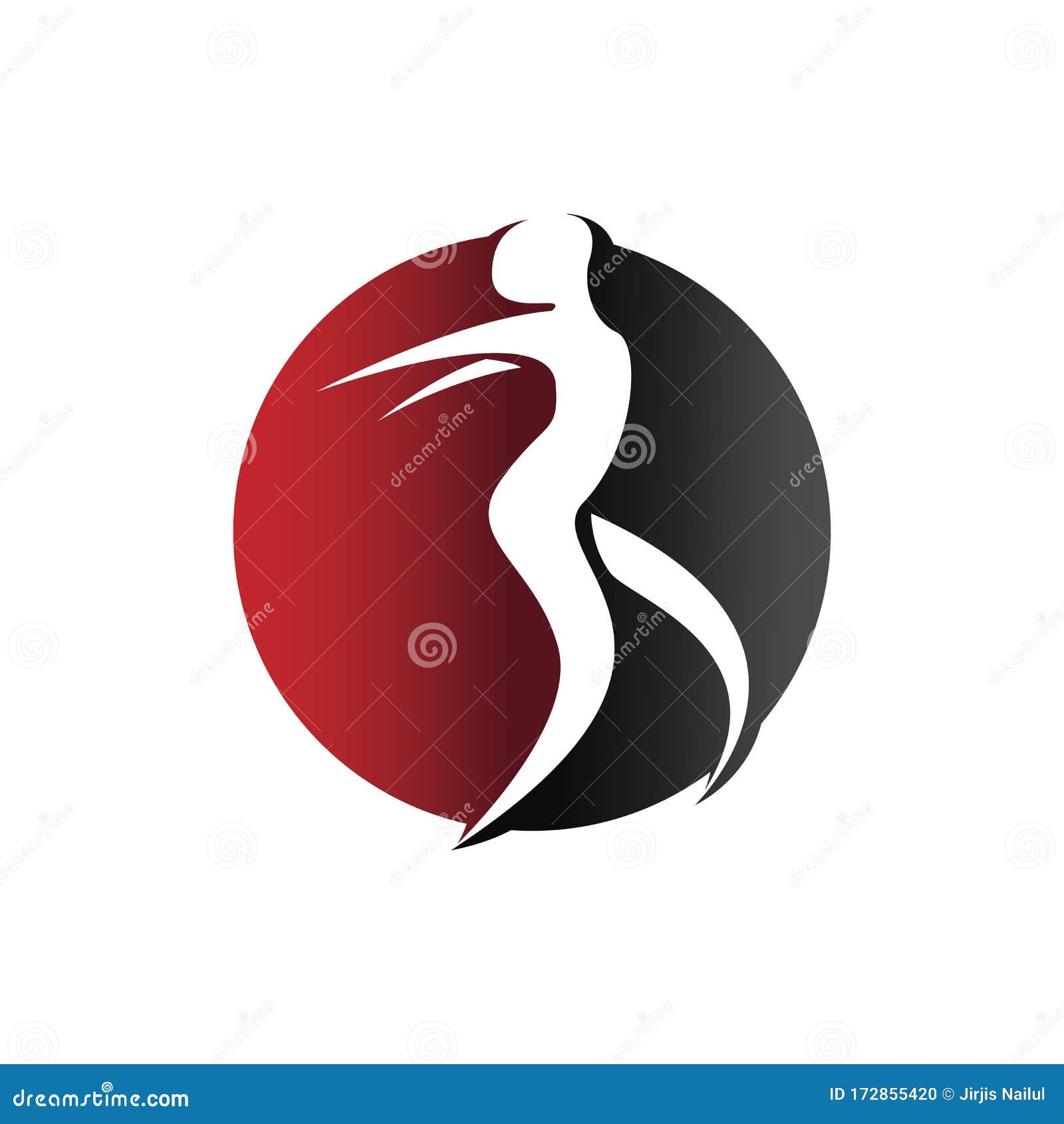 Abstract People Dance on Circle Background Stock Vector - Illustration ...