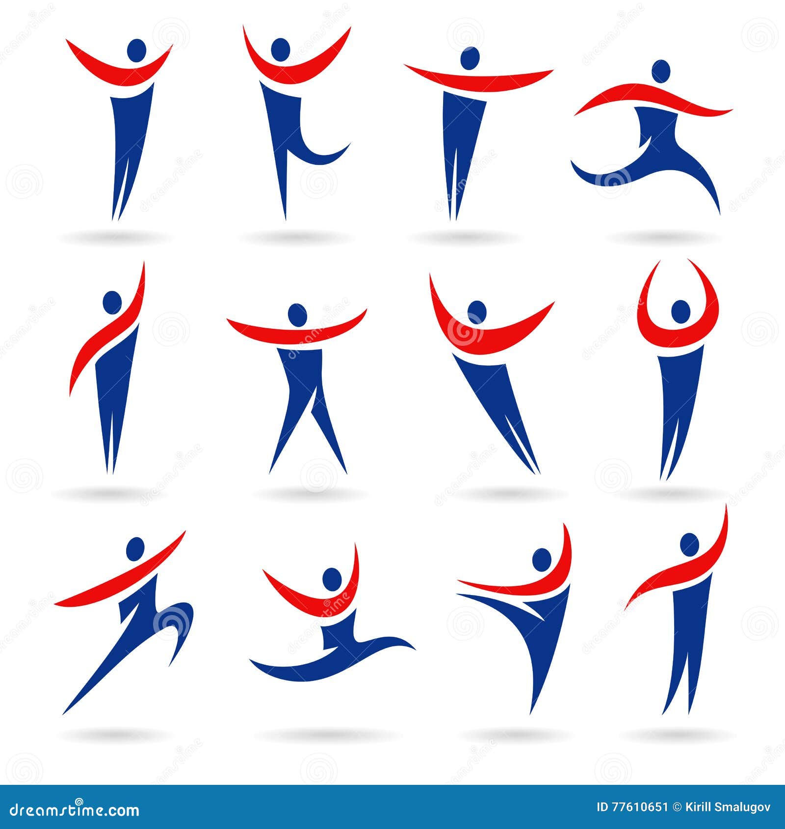 Abstract People Icons Collection Stock Vector - Illustration of ...