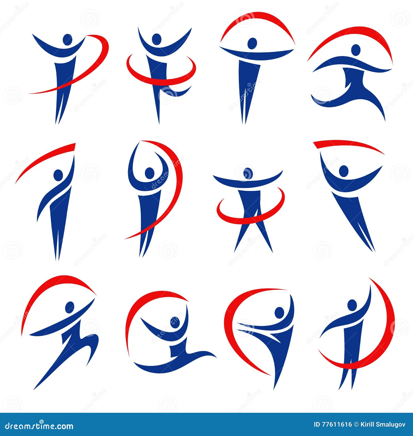 Abstract People Icons Collection Stock Vector - Illustration of fitness ...