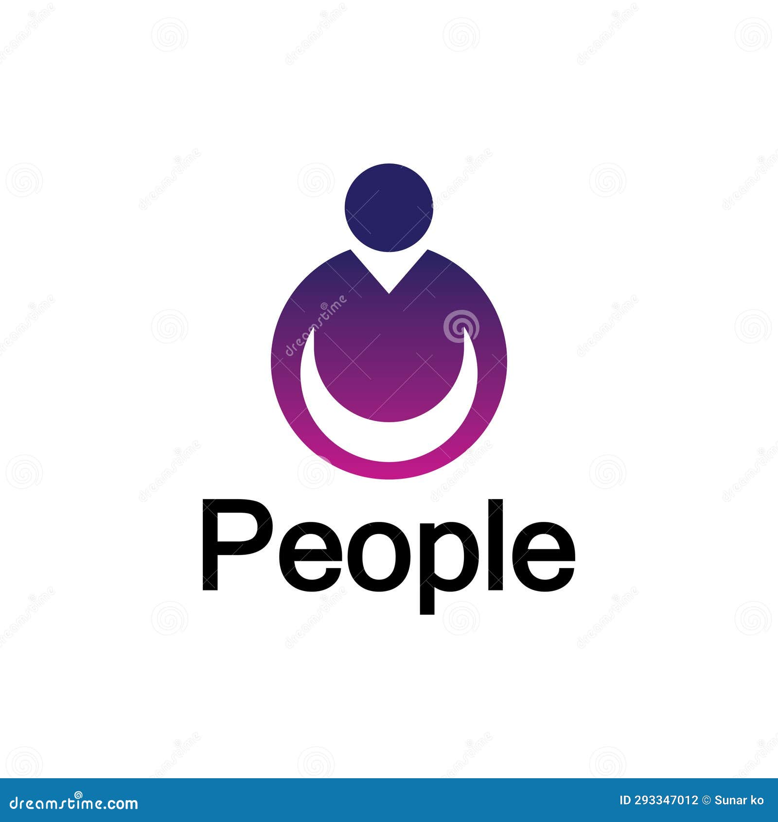 Abstract People Logo. Circle Shape with Human Icon Isolated on White ...