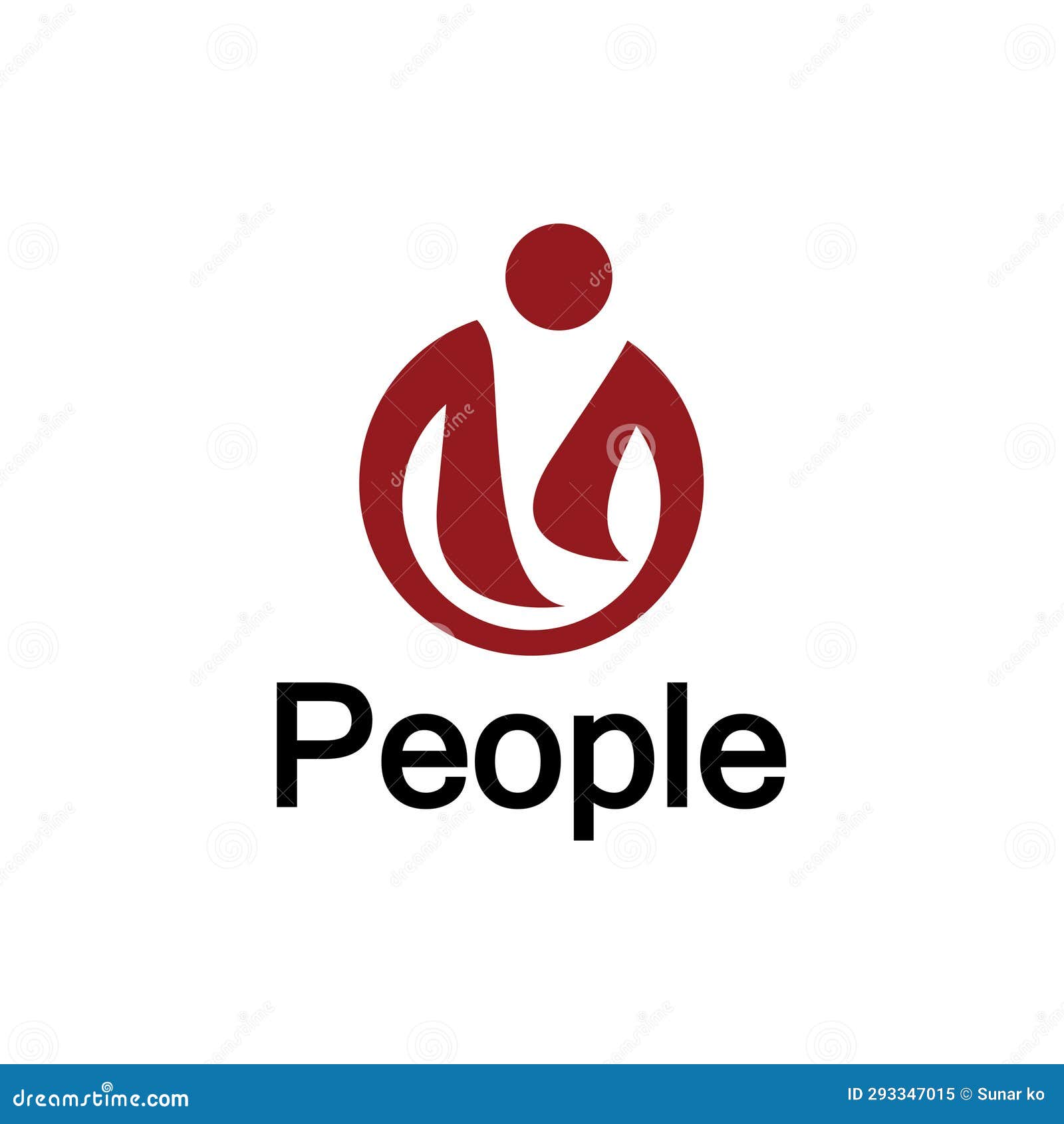 Abstract People Logo. Circle Shape with Human Icon Isolated on White ...