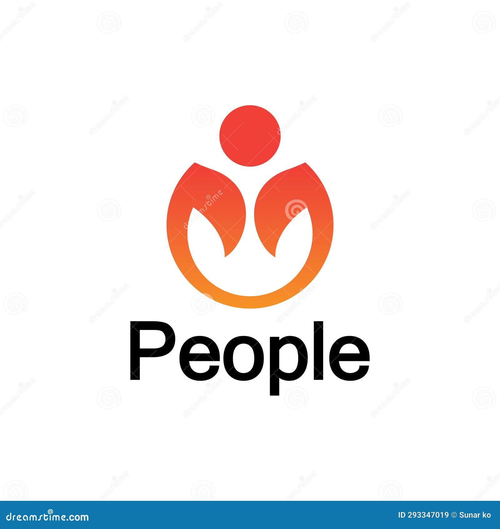 Abstract People Logo. Circle Shape with Human Icon Isolated on White ...