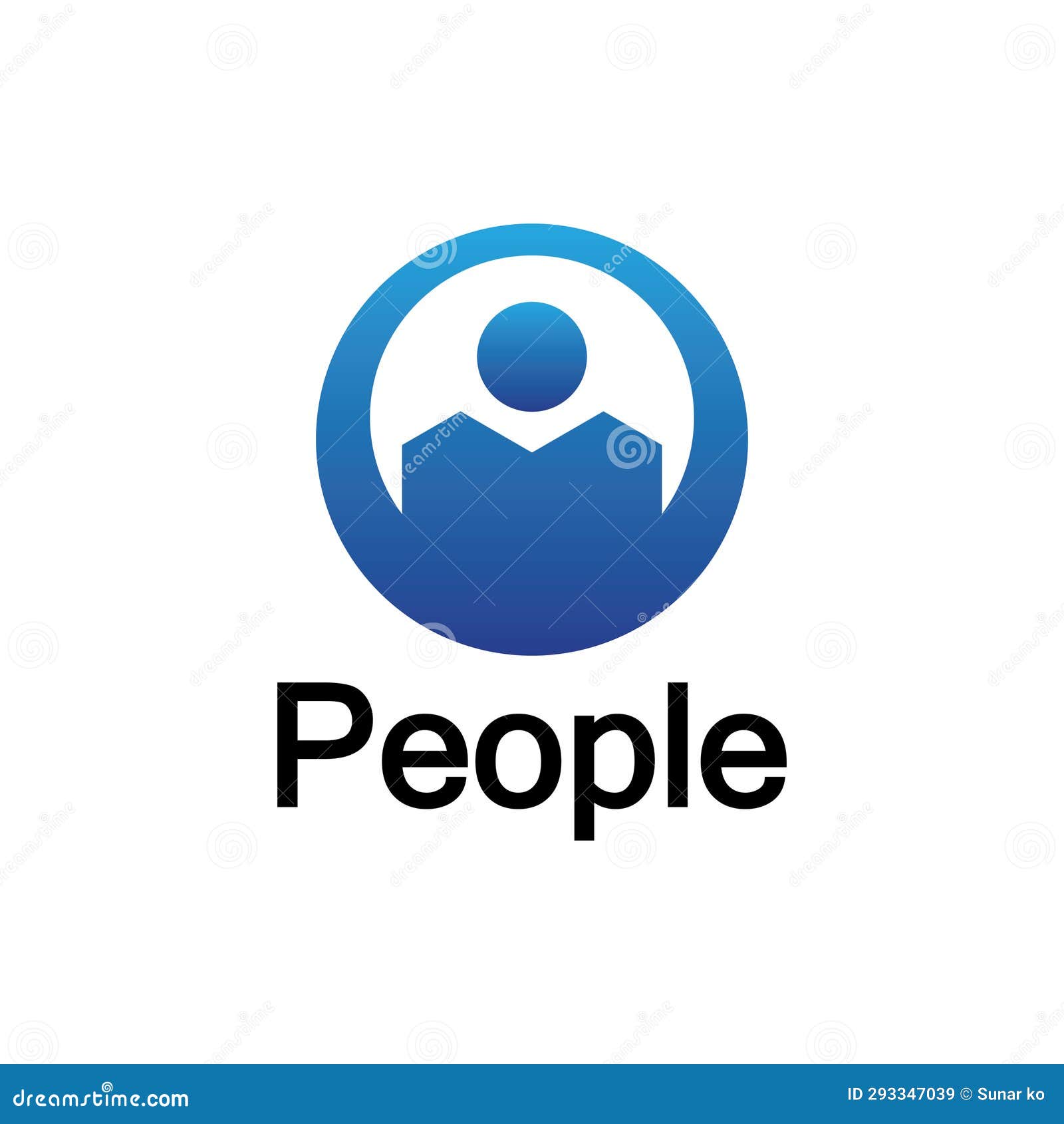 Abstract People Logo. Circle Shape with Human Icon Isolated on White ...