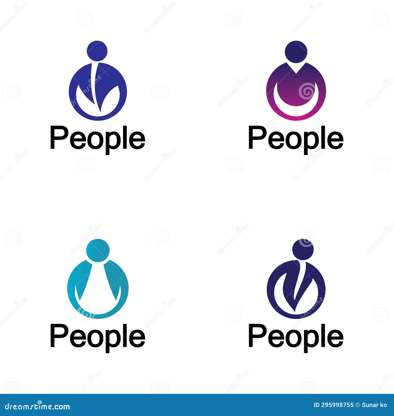 Abstract People Logo. Circle Shape with Human Icon Isolated on White ...