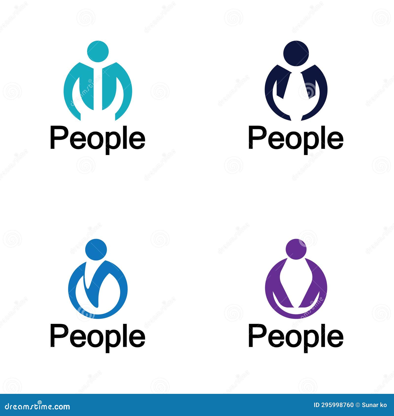 Abstract People Logo. Circle Shape with Human Icon Isolated on White ...