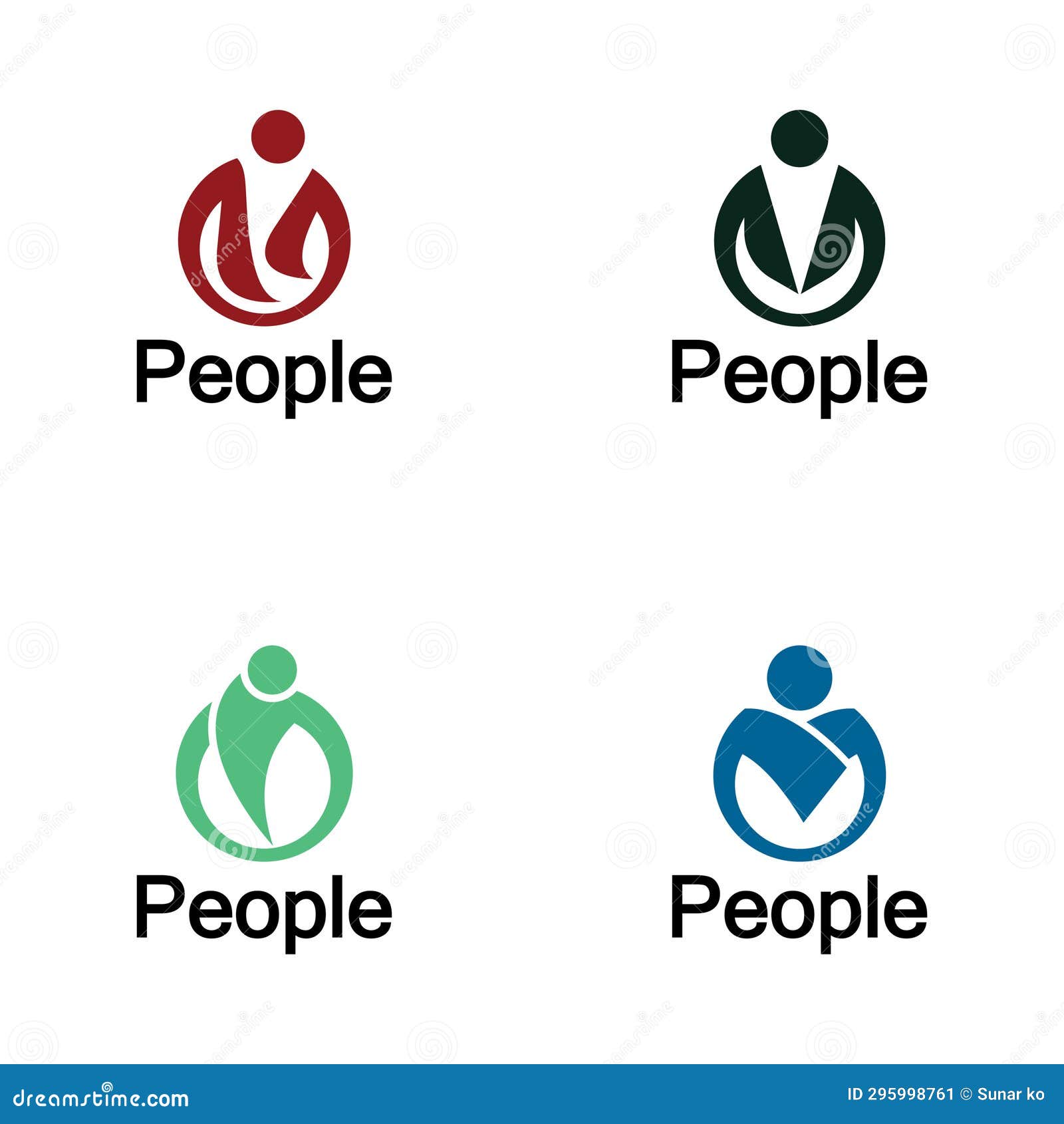 Abstract People Logo. Circle Shape with Human Icon Isolated on White ...