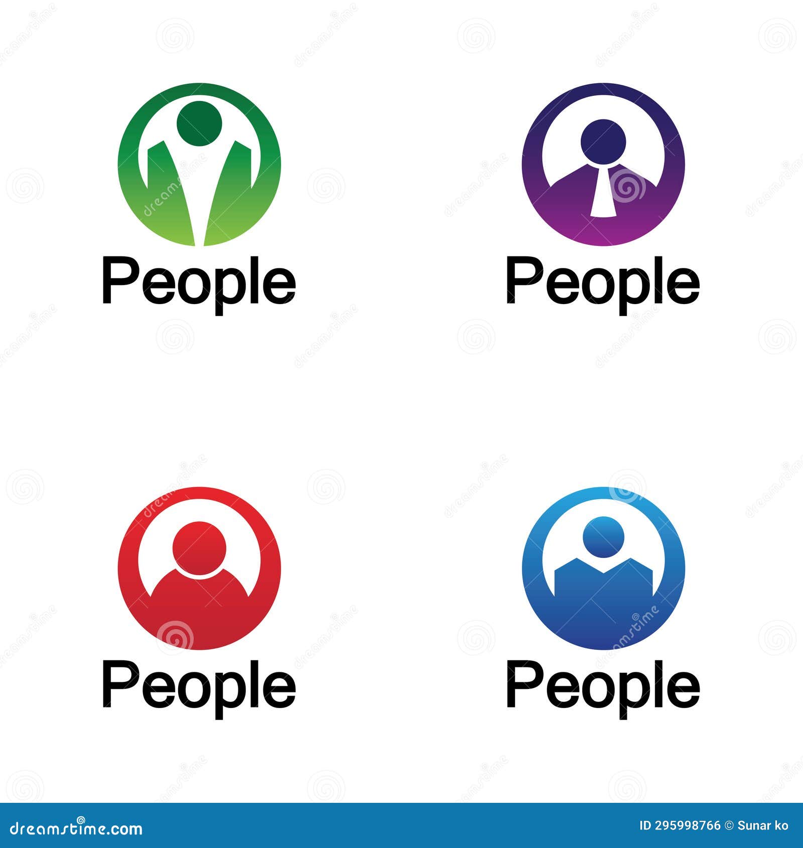 Abstract People Logo. Circle Shape with Human Icon Isolated on White ...